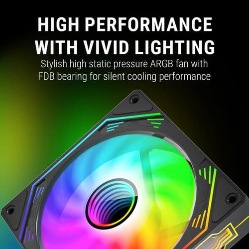 Ant Esports Sciflow ARGB Single Pack Black Cabinet Fan