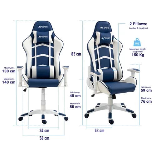 Ant Esports Gaming Chair| 9077-White-Blue