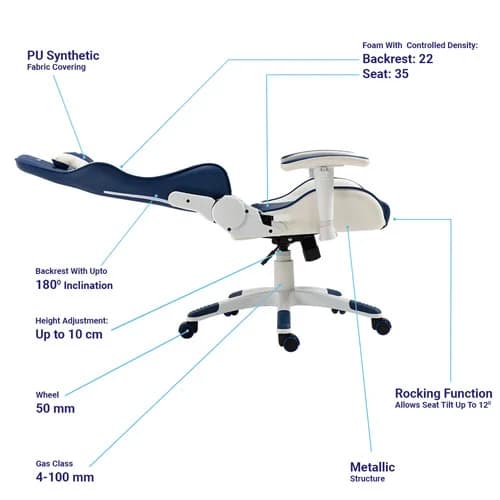 Ant Esports Gaming Chair| 9077-White-Blue