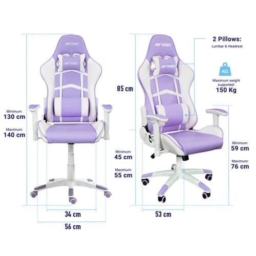 Ant Esports Gaming Chair| 9077-White-Purple