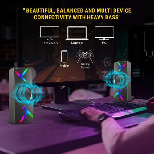 Buy Ant Esports GS80 2.1 RGB Gaming Speakers at best price-Mdcomputers.in