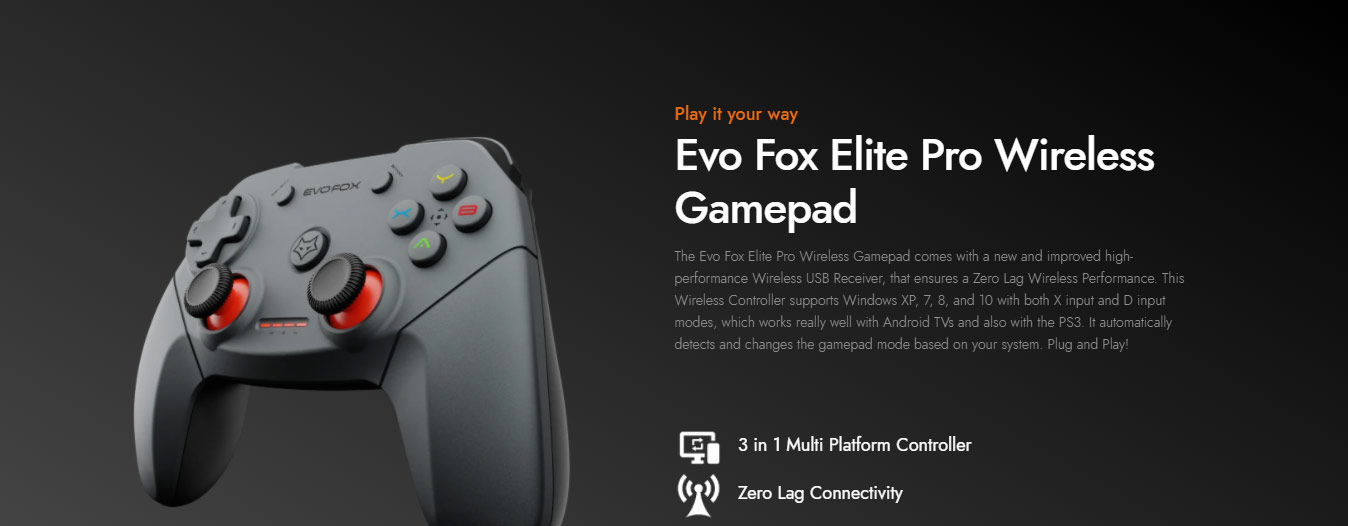 Amkette Evo Fox Elite Pro | Wireless PC Gamepad