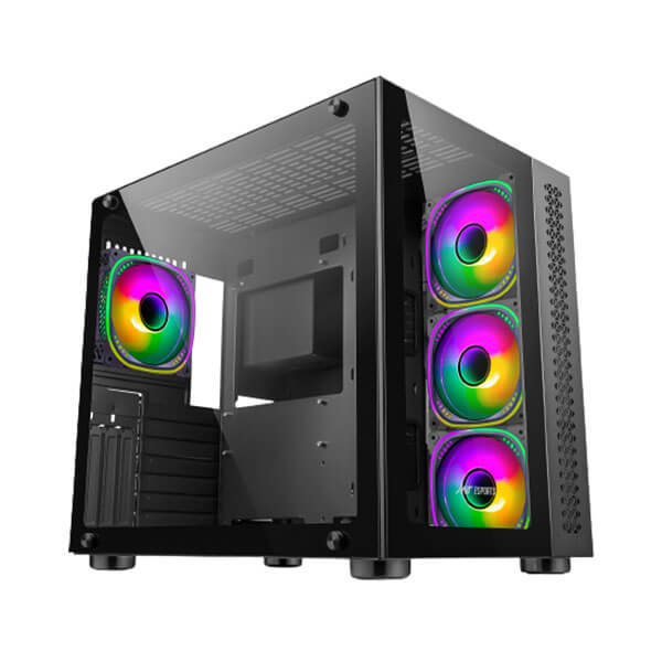 Ant Esports Crystal ARGB Black PC Case