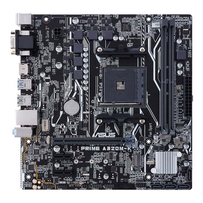 Asus Prime A320M-K | AM4 | M-ATX Form Factor Motherboard