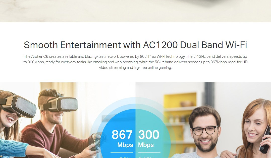 Buy TP-Link Wireless Router, Archer C6 AC1200
