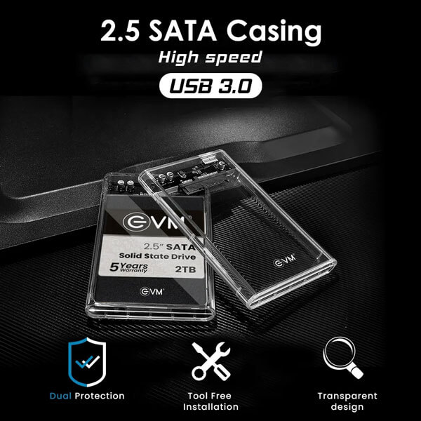 Buy EVM 2.5 SATA SSD Casing High Speed USB 3.0, Best Price